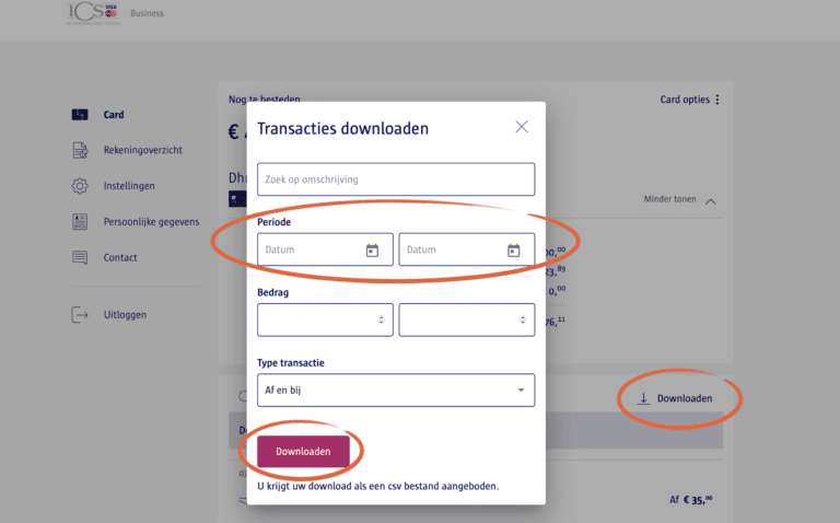 CSV-bestand bij ICS downloaden | BUNNI